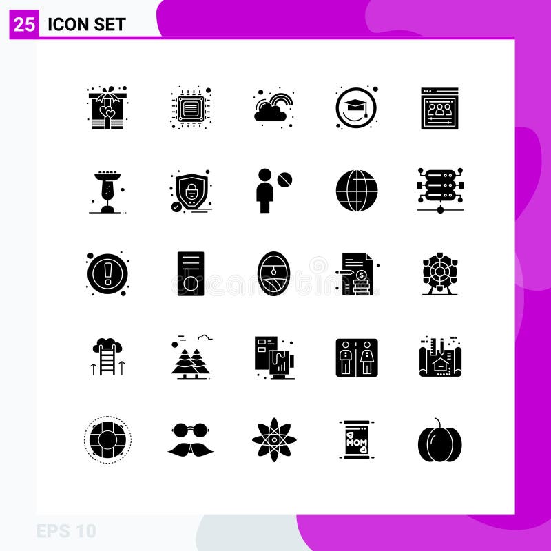 25 User Interface Solid Glyph Pack of Modern Signs and Symbols of ...