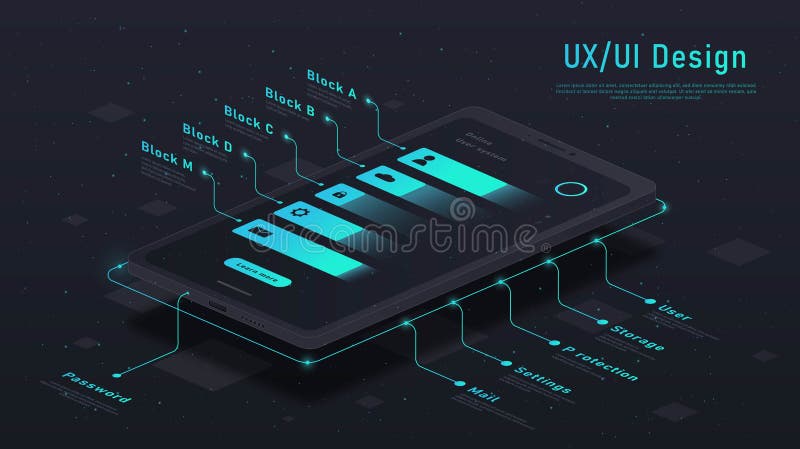 User interface or UX stock vector. Illustration of access - 258351916