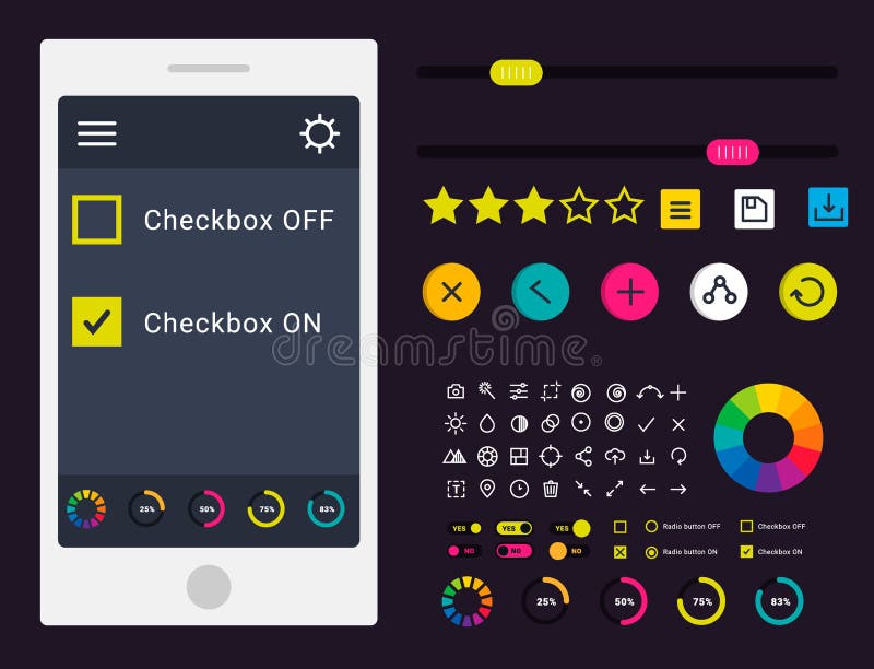 User Interface Vector Phone Laptop Tab Device Mobile App Indicators ...