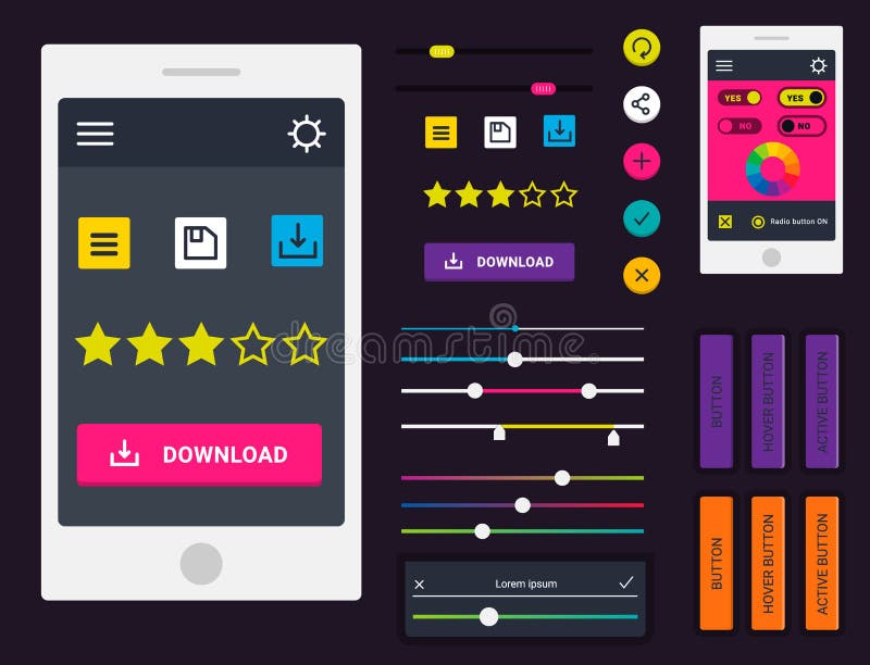 User Interface Vector Phone Laptop Tab Device Mobile App Indicators ...