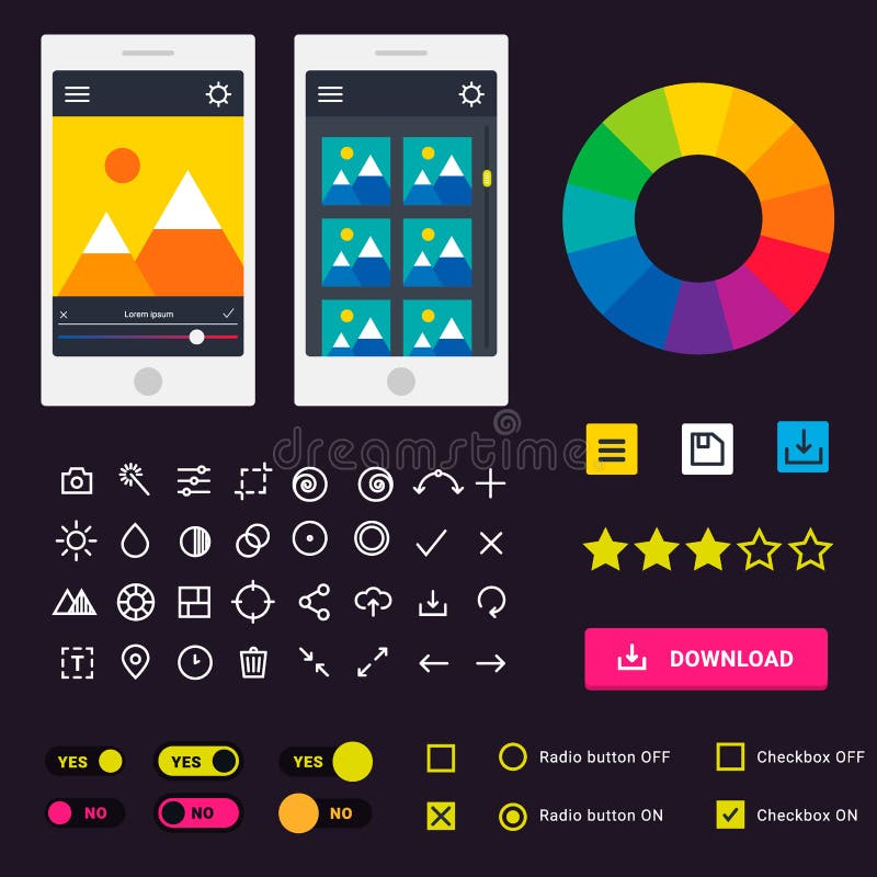 User Interface Vector Phone Laptop Tab Device Mobile App Indicators ...