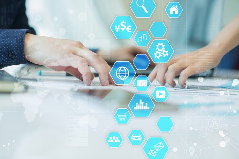 User Interface on Virtual Screen. Business and Internet Technology ...