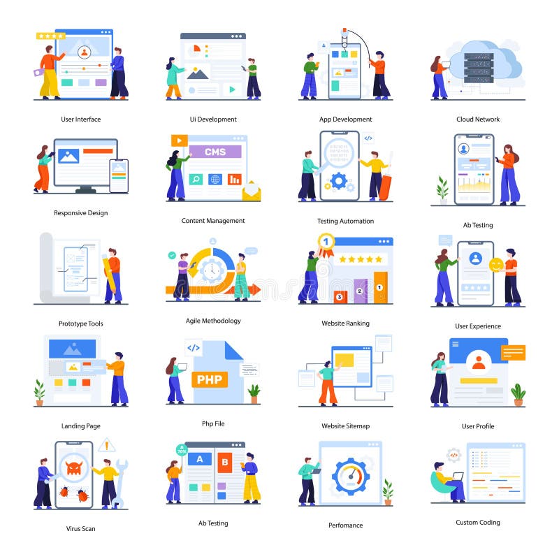 User Interface and Web Design Illustrations Stock Vector - Illustration ...