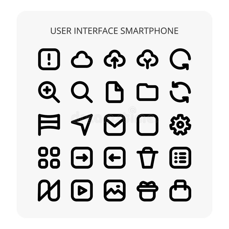 User Interface Website Icon Set Outline Style Stock Vector ...
