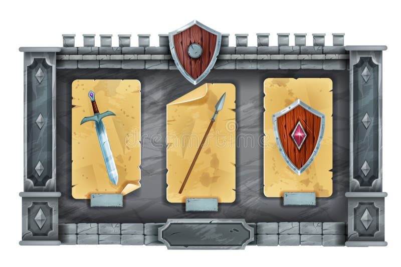 Set of Stone Menu stock illustration. Illustration of comic - 55303477