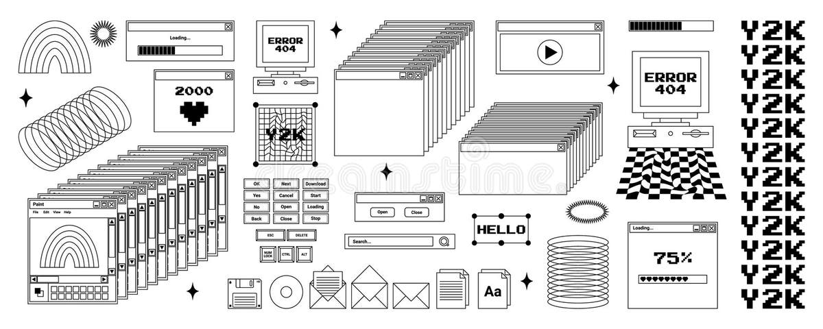Retro Interface Ui Computer System Stock Illustrations – 449 Retro Interface Ui Computer System ...