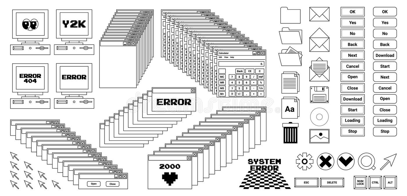 Retro Interface Ui Computer System Stock Illustrations – 449 Retro Interface Ui Computer System ...