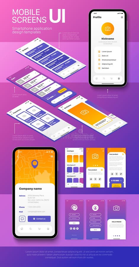 User Interfaces of Shopping Application Stock Vector - Illustration of ...