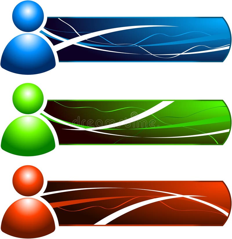 User Internet Icon People with Banners Stock Illustration ...