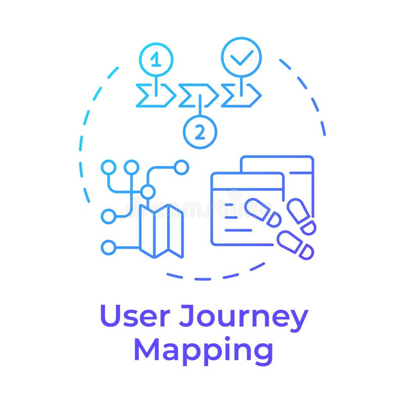 User Journey Mapping Blue Gradient Concept Icon Stock Vector ...