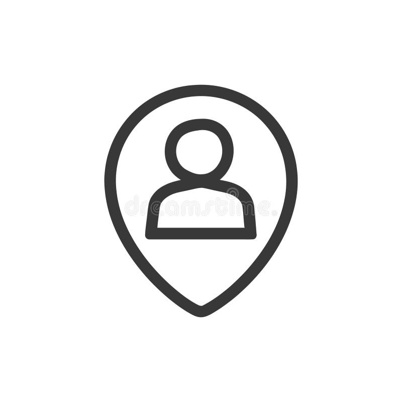 Person Location Pin Icon: Simple User Interface Design Stock Vector ...