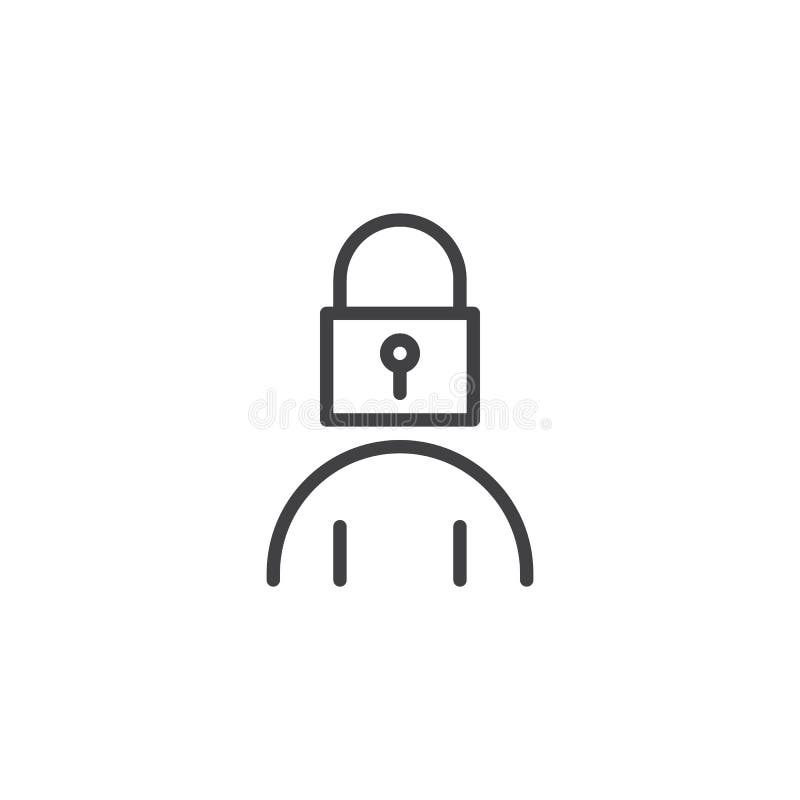 User Lock head line icon stock vector. Illustration of safety - 144026645