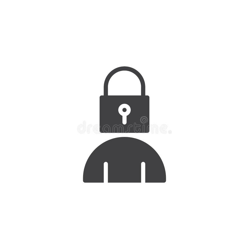 User Lock head vector icon stock vector. Illustration of protect ...