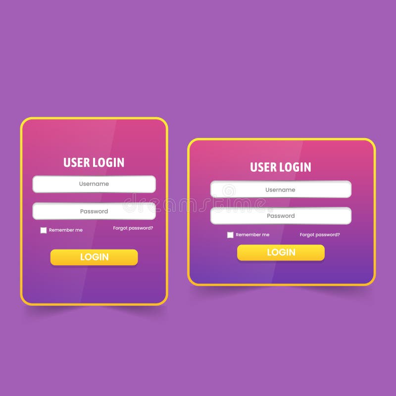 User Log in Form for Website or Social Media Vector Stock Vector ...