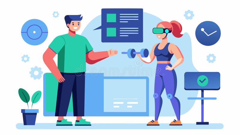 A User Logging into Their VR Personal Training Program and Being ...