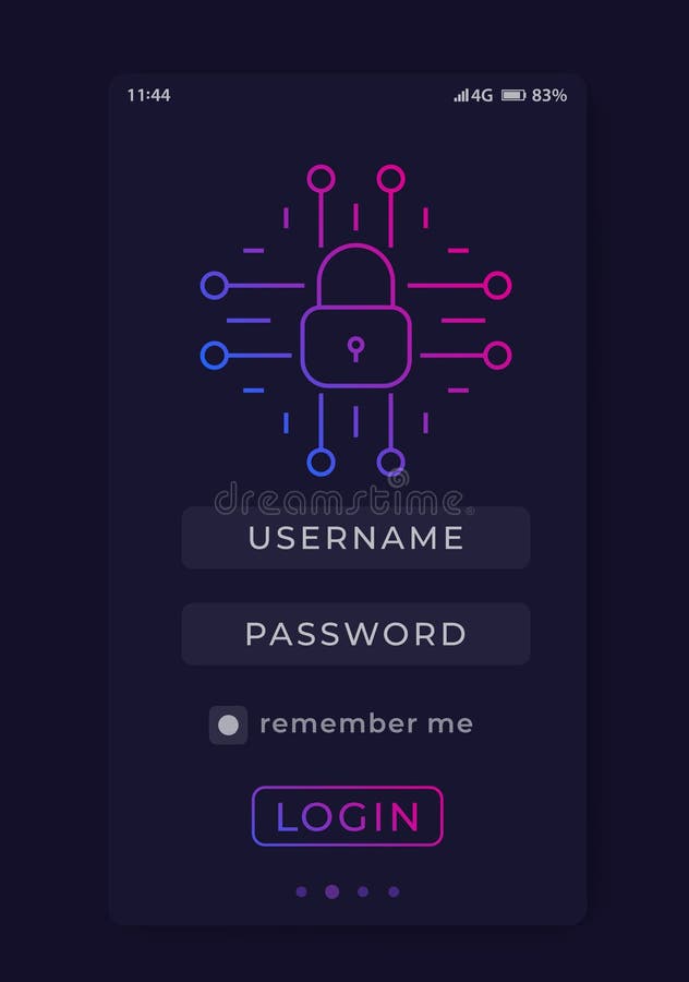 Login, Authentication, Mobile Password Access Stock Vector ...