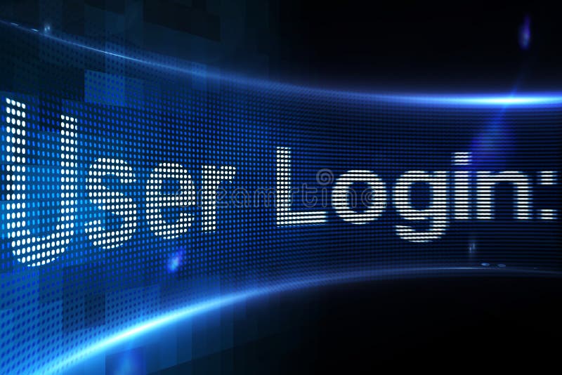 User Login on Digital Screen Stock Illustration - Illustration of glow ...