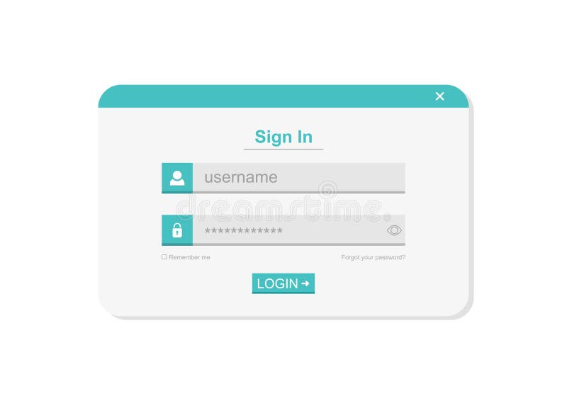 User Login Interface. Username and Password Login Vector Stock Vector ...