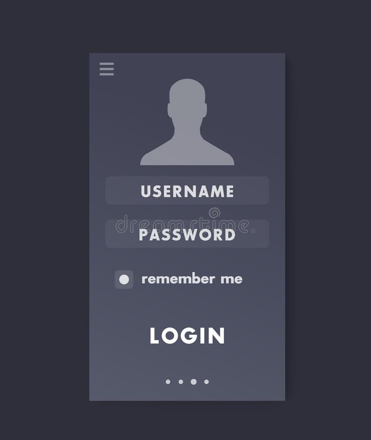 User Login, Mobile Interface Vector Template Stock Vector ... User Login, Mobile Interface Vector Template Stock Vector ...