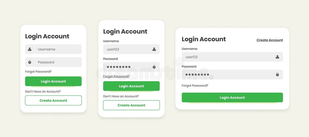 User Login Page Design for Mobile and Website Template Stock Vector ...