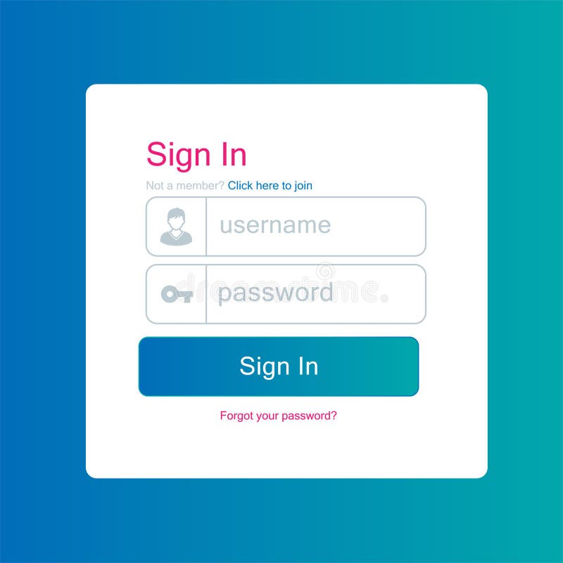 User Login Portal in Vector File Stock Vector - Illustration of lock ...