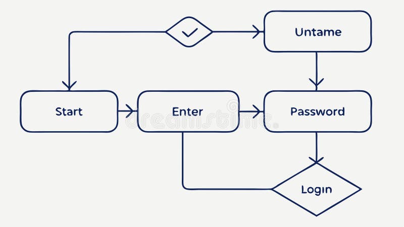User Login Process Flowchart, System Access Diagram, Vector Design ...
