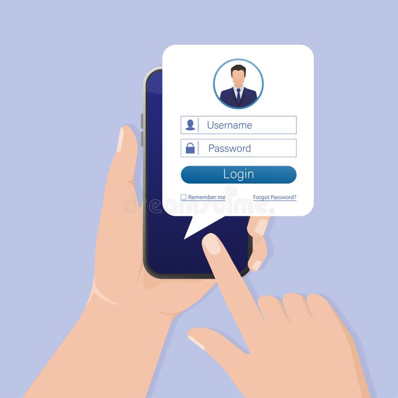 User Login Smartphone for Site Design. Mockup Application Page User ...