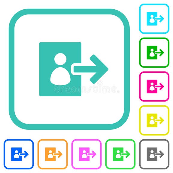 User Logout Solid Vivid Colored Flat Icons Stock Vector - Illustration ...