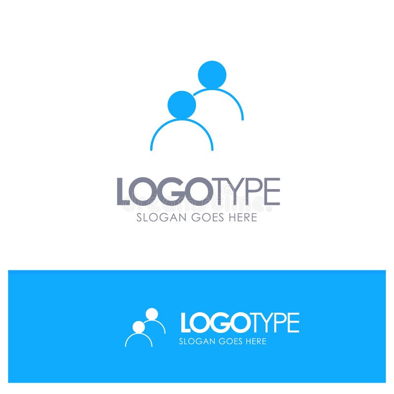 User, Looked, Avatar, Basic Blue Solid Logo with Place for Tagline ...