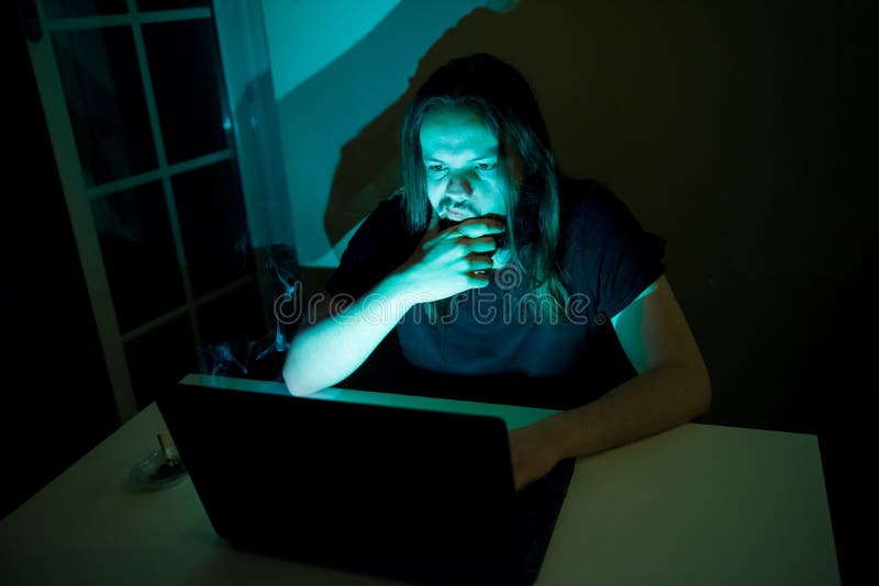 Obscure Man is Looking Forward with an Evil Look in His Eyes Stock ...