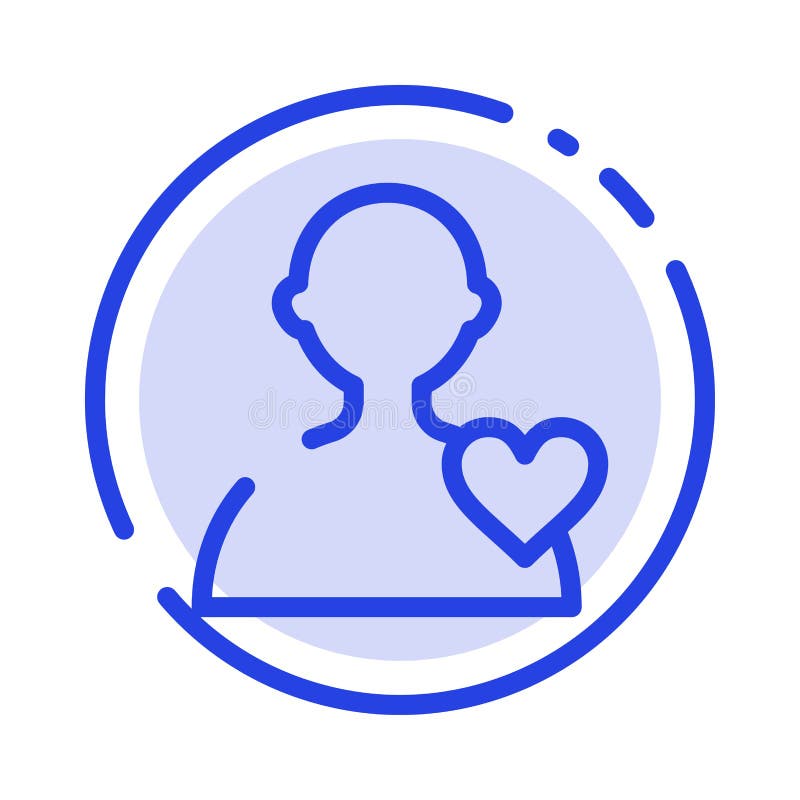 User, Love, Heart Blue Dotted Line Line Icon Stock Vector ...