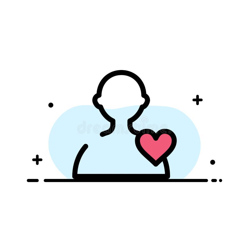 User, Love, Heart Business Flat Line Filled Icon Vector Banner Template ...