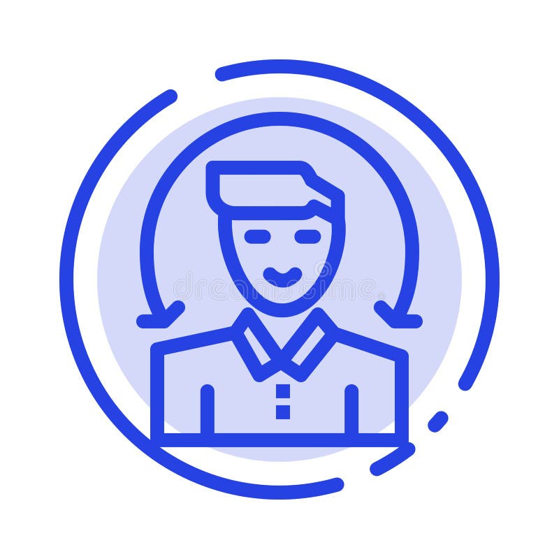 User, Male, Client, Services Blue Dotted Line Line Icon Stock Vector ...