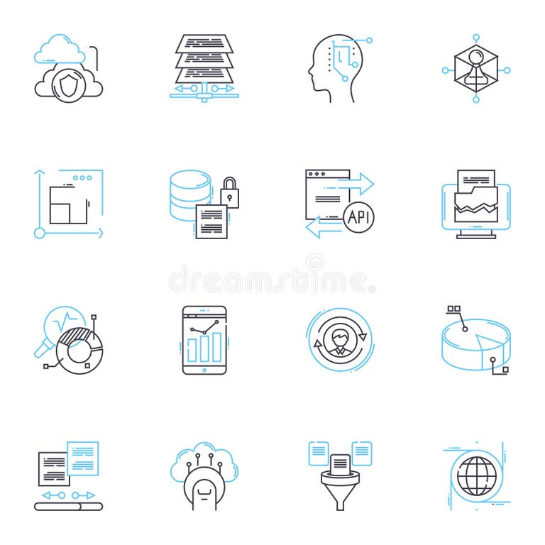 User Management Linear Icons Set. Authentication, Authorization, Roles ...