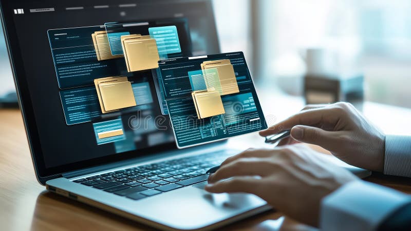 User Managing Digital Files on a Laptop with Virtual Folder Displays in ... User Managing Digital Files on a Laptop with Virtual Folder Displays in ...