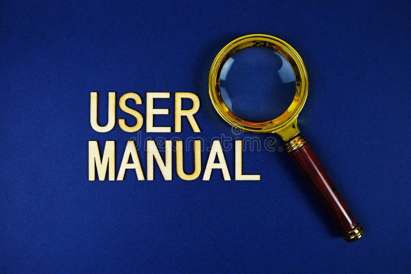 User Manual Alphabet Letters with Magnifying Glass on Navy Blue ...