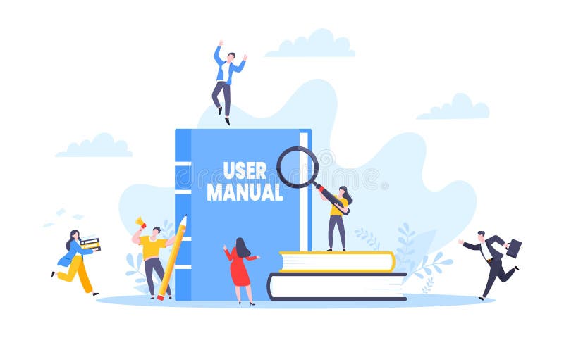 User Manual Guide Book Flat Style Design Vector Illustration. Stock ...