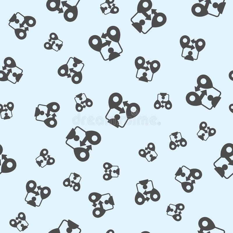 User with Map Distance Solid Seamless Pattern, Remote Work Theme ...