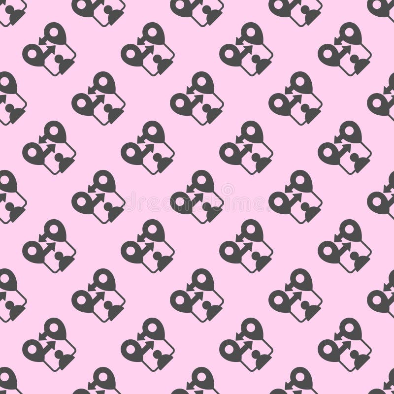 User with Map Distance Solid Seamless Pattern, Remote Work Theme ...