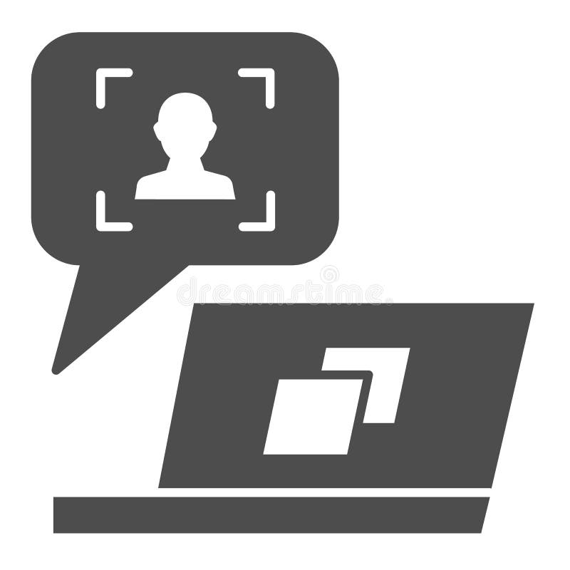 User Message on Laptop Solid Icon. Feedback Customer Vector ...