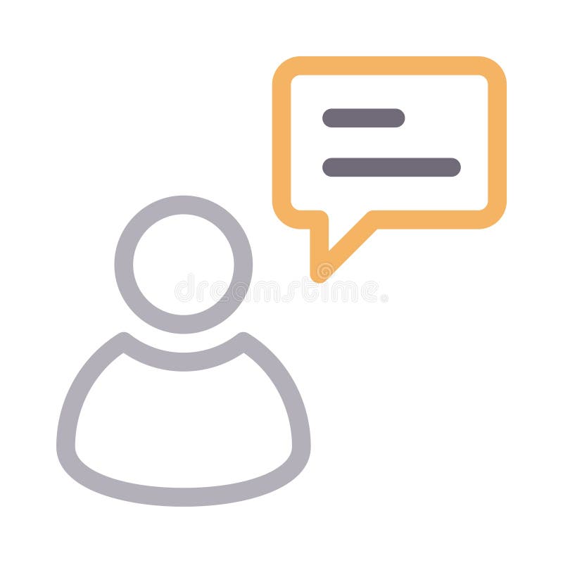 User Message Thin Color Line Vector Icon Stock Vector - Illustration of ...