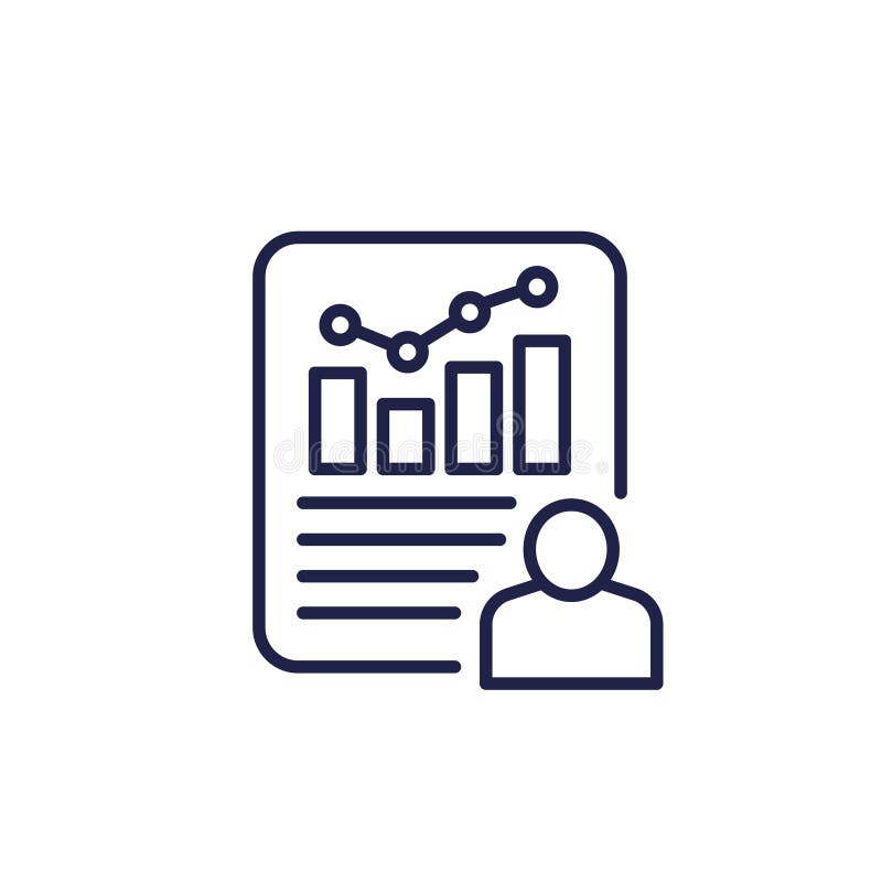 User Metrics or Data Line Icon Stock Illustration - Illustration of ...