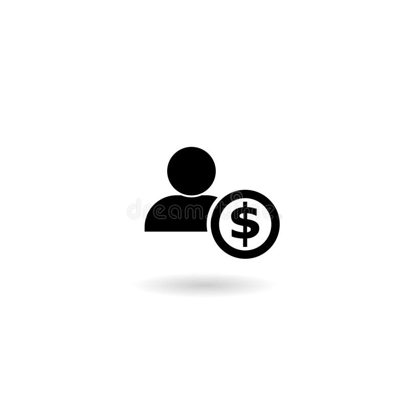 User and Money Budget Icon with Shadow Stock Vector - Illustration of ...