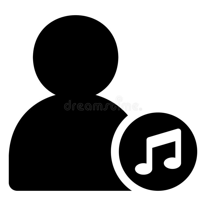 User Music Icon stock vector. Illustration of user, music - 198911226
