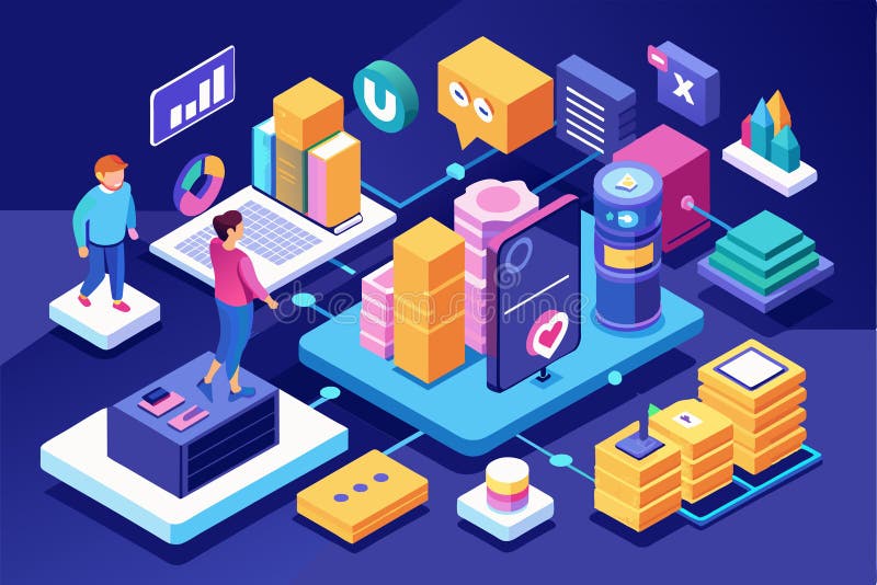 A User Navigates through Customizable UI UX Elements in a Vibrant ...