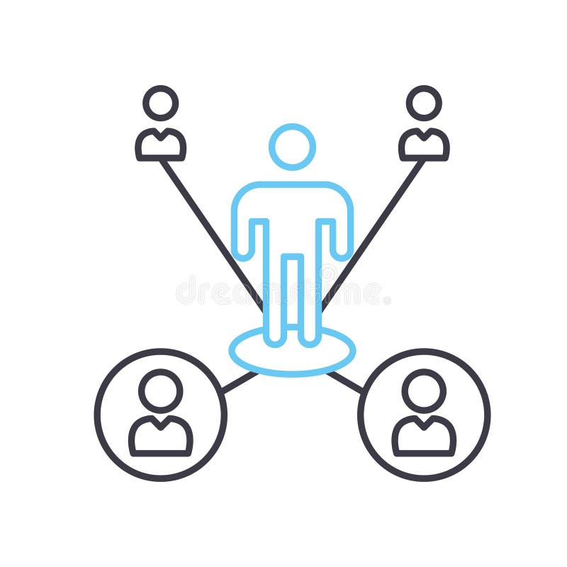 User Network Line Icon, Outline Symbol, Vector Illustration, Concept ...