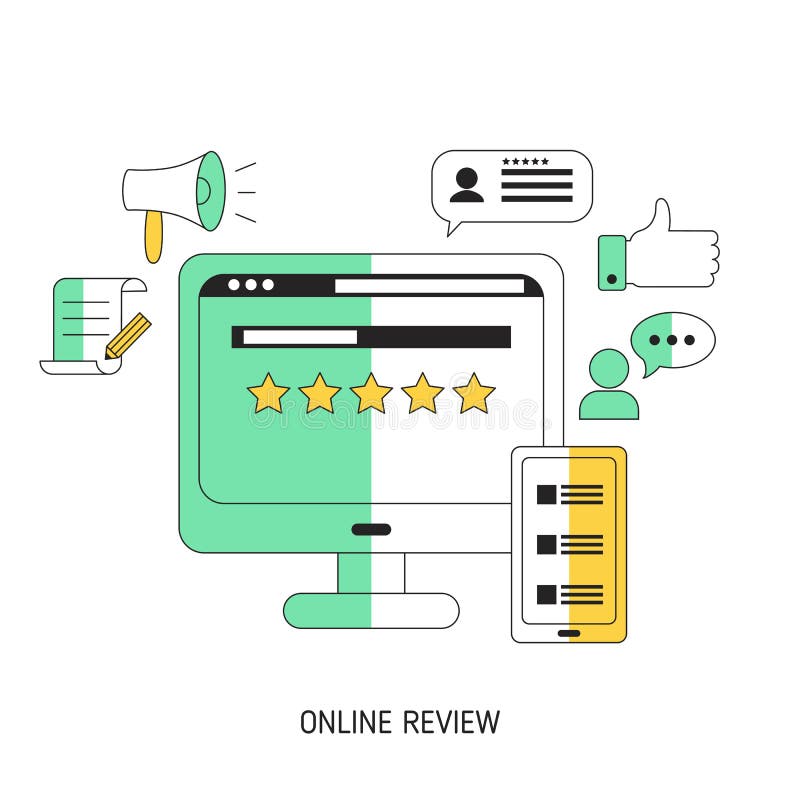 User Online Reviews Concept Stock Vector - Illustration of network ...