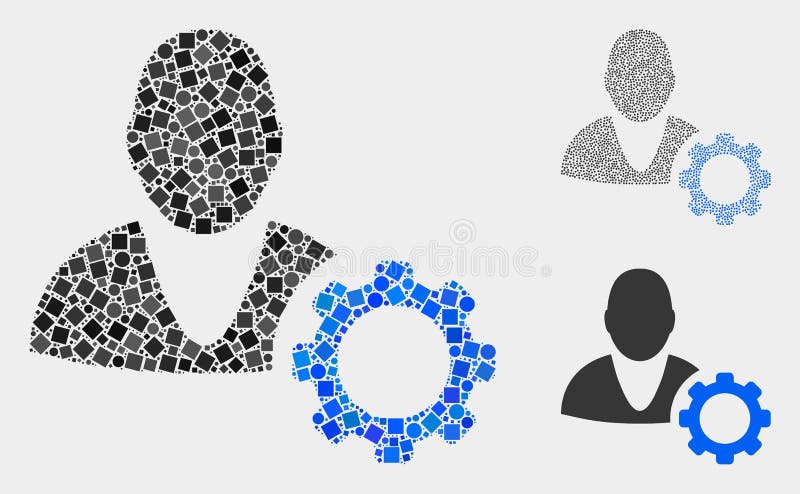 User Options Cog Icon Mosaics of Squares and Circles Stock Vector ...