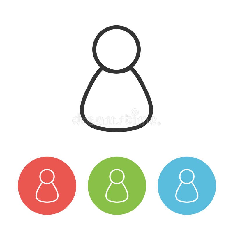 User Outline Icon in Trendy Flat Style Stock Illustration ...