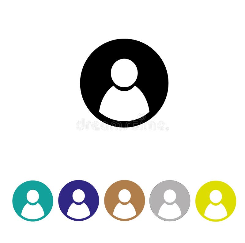 User, Person, Client Icon, a Set of Custom Symbols in Multicolored ...